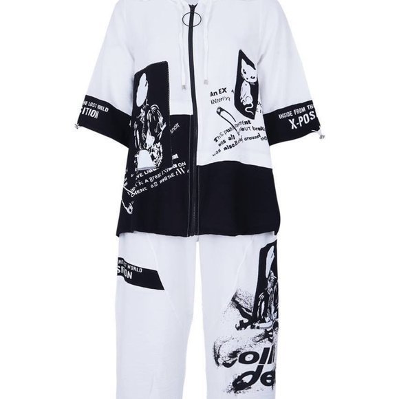 Darkwin | Pants & Jumpsuits | Designer Darkwin Whiteblack Turkish Cotton Pant Suit Comfortable L ...